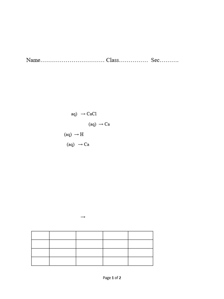 CT-1 Writing Formula - Equation | PDF | Oxide | Carbon Dioxide