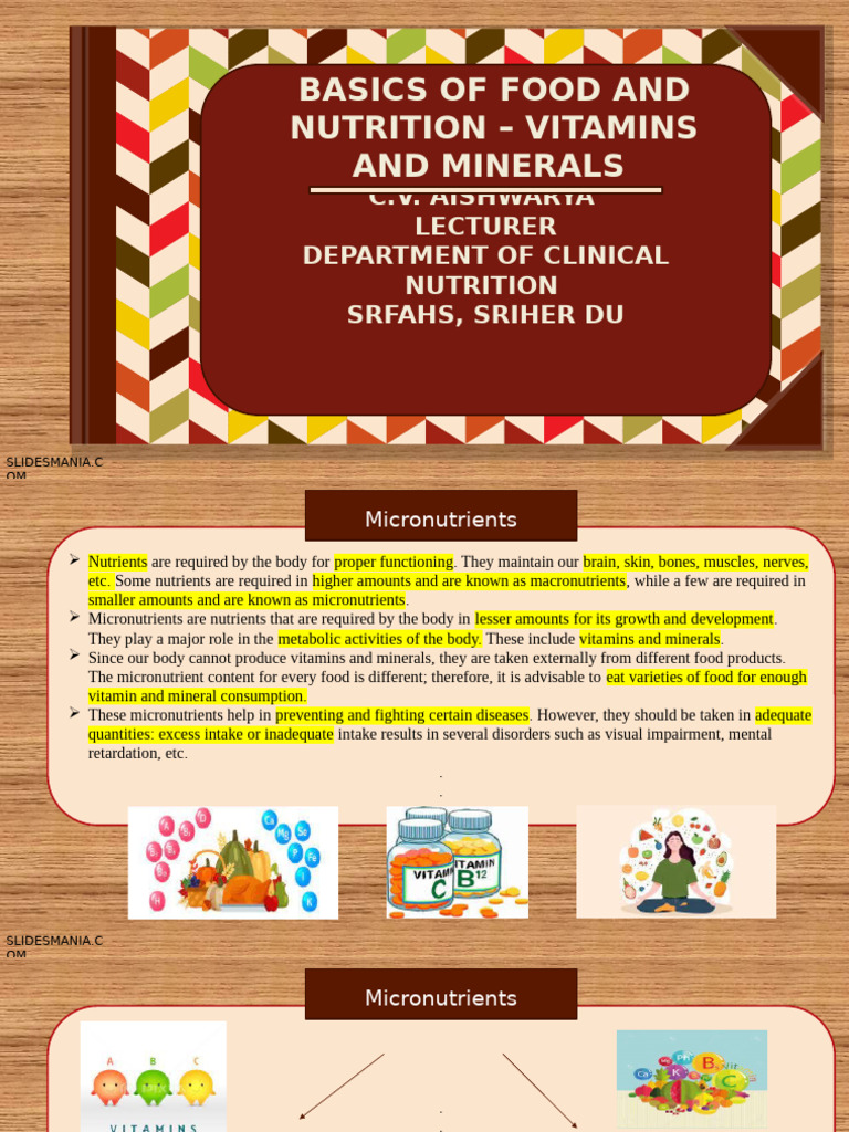 Essentials of Vitamins and Minerals | PDF | Vitamin | Nutrients