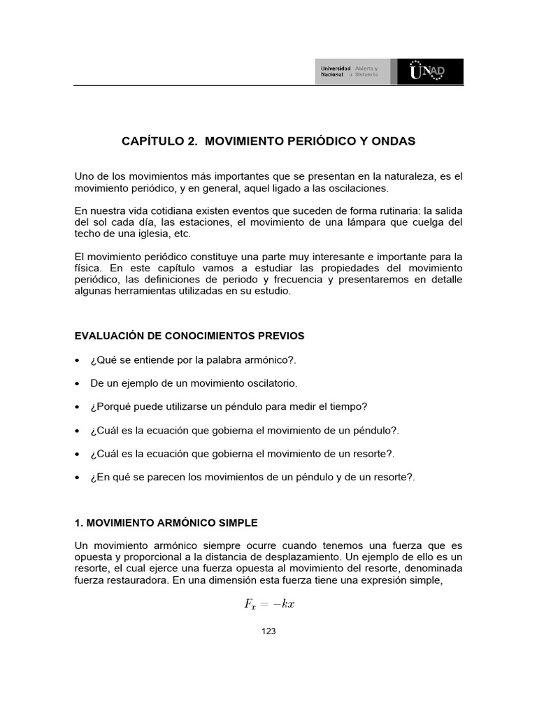 Cap 5 Mov Periódico y Ondas | PDF | Oscilación | Péndulo