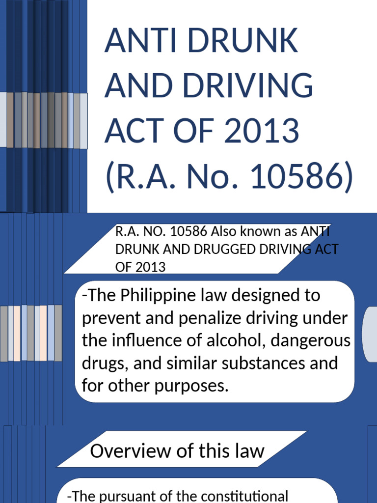 Anti-Drunk and Drugged Driving Act | PDF | Drunk Driving In The United ...