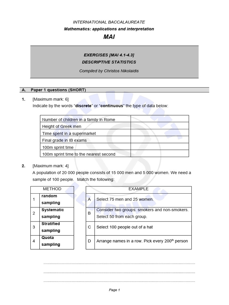 Mai 4.1 4.3 Descriptive Statistics | PDF | Statistics | Statistical ...