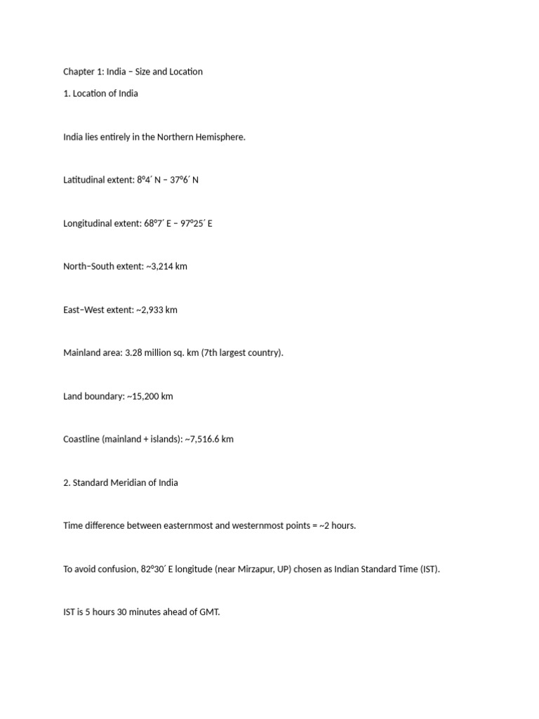 Geography Chapter 1 Notes | PDF