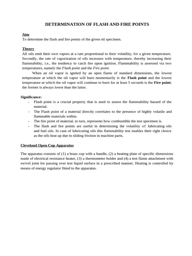 Flash Fire Points | PDF | Fires | Thermodynamics