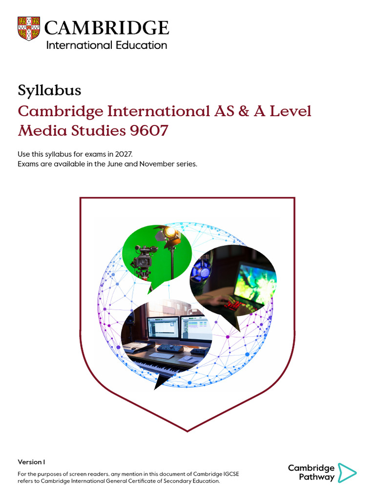 Cambridge AS & A Level Media Studies 9607 | PDF | Educational Assessment