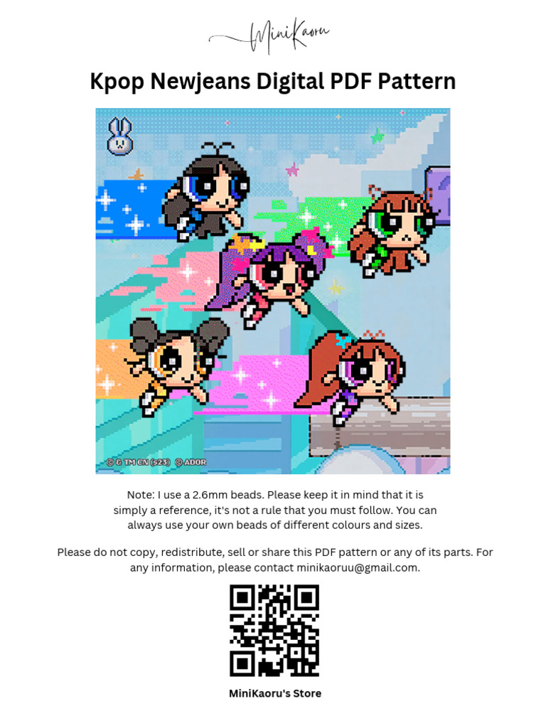 Newjeans Kpop Perler Bead Pattern | PDF