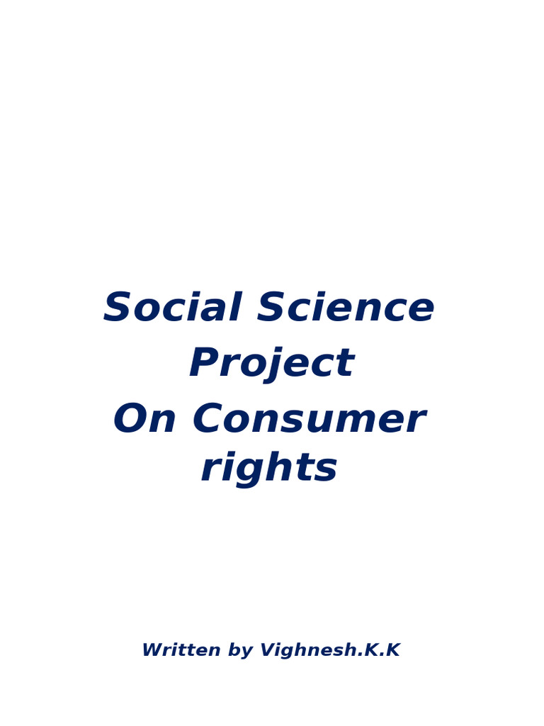 SST Project On Consumer Rights | PDF