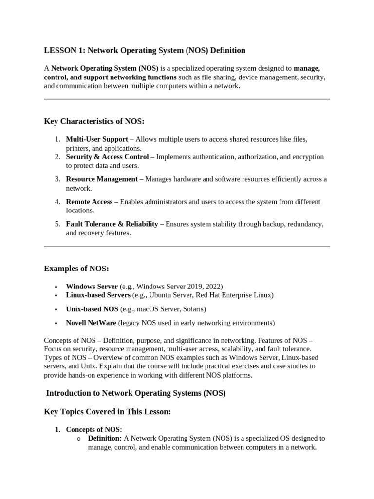 Understanding Network Operating Systems | PDF | Berkeley Software ...