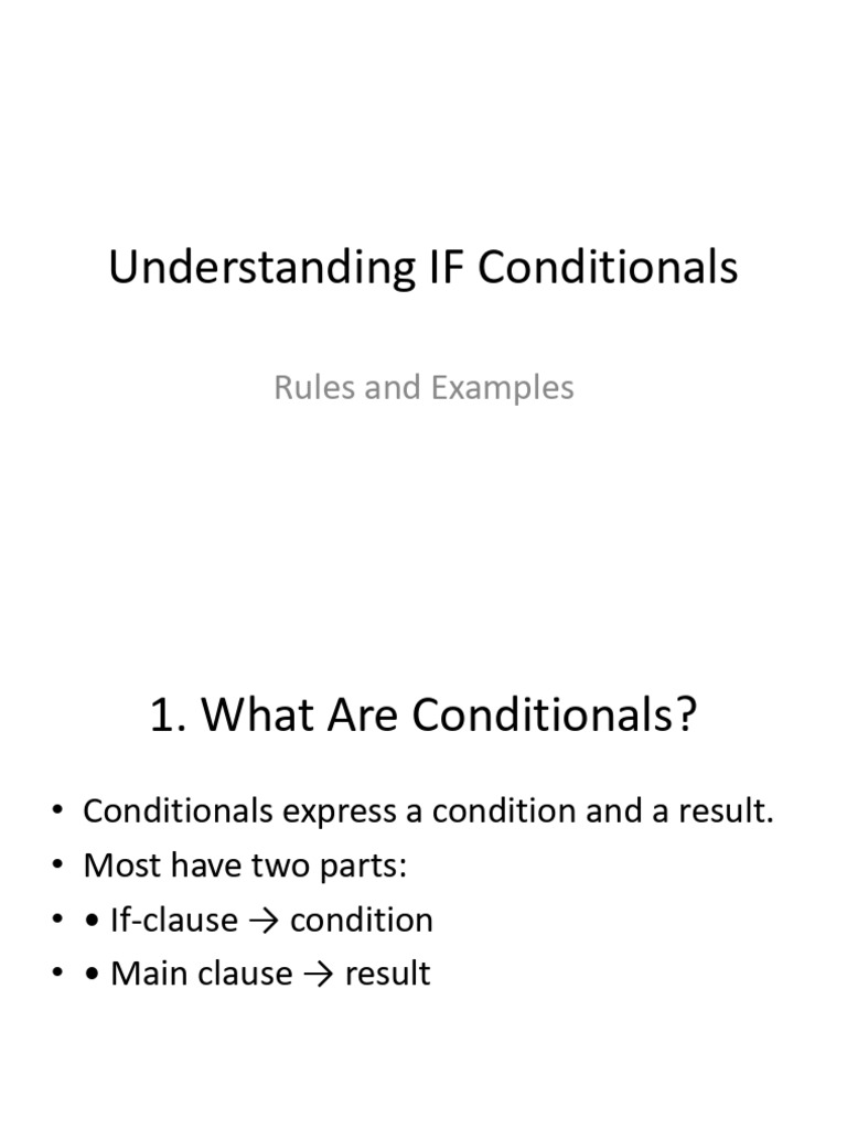 If Conditionals Rules | PDF