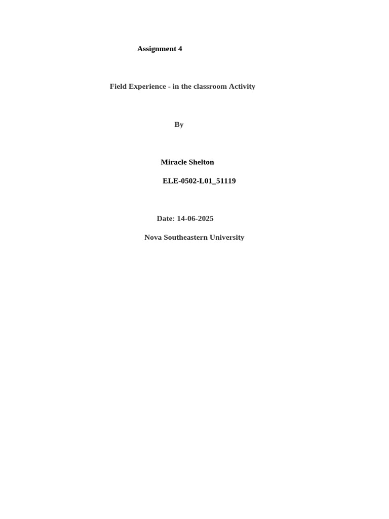 Assignment 4.docx Miracle | PDF | Learning | Teachers