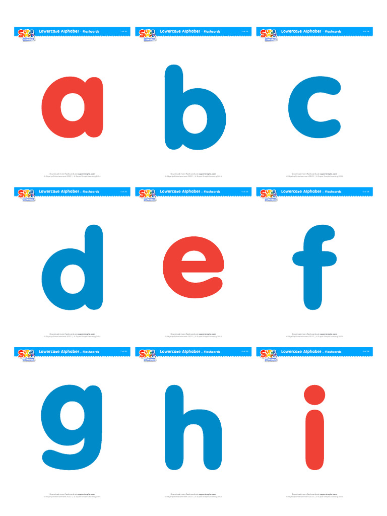 Lowercase Alphabet Flashcards | PDF | Learning Methods | Learning