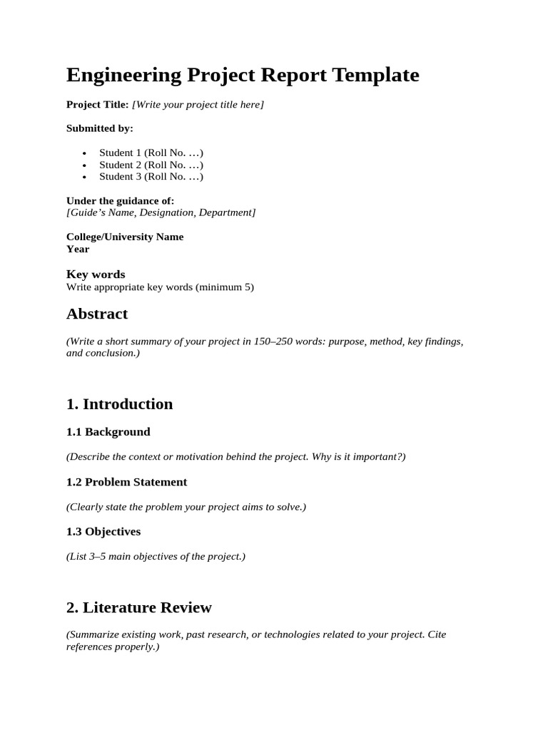 Project Report Template | PDF