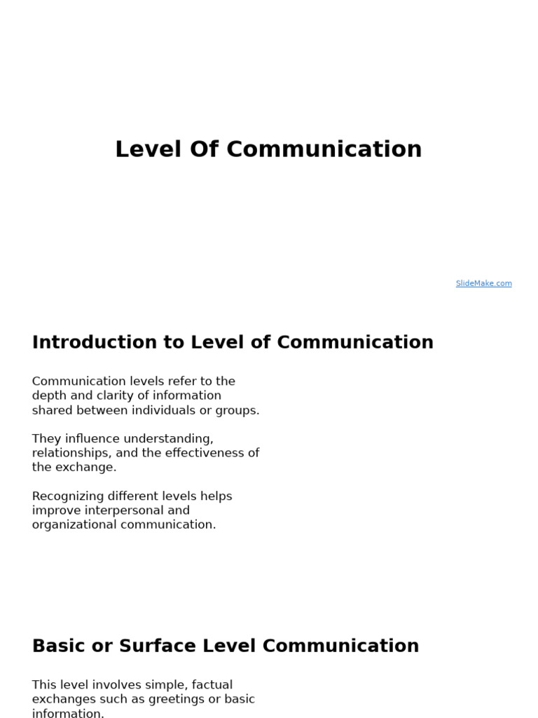 Level of Communication | PDF | Communication | Psychology