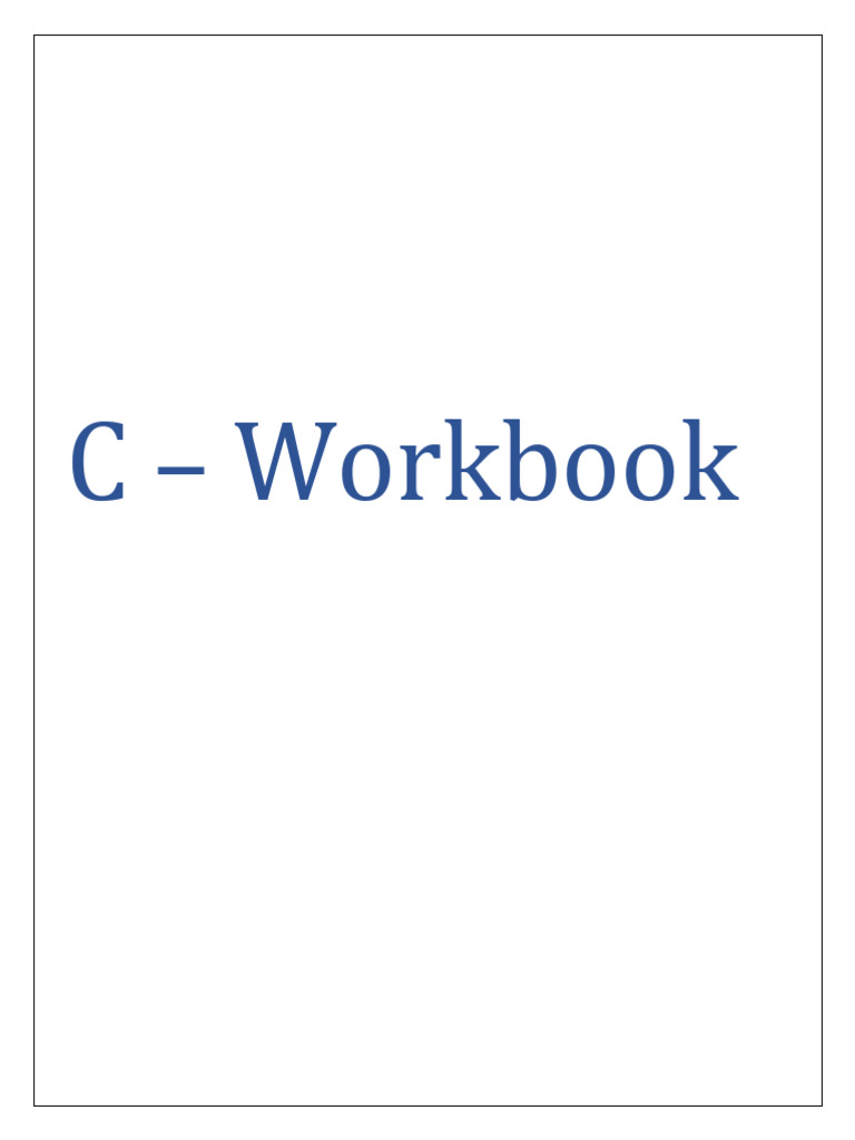C Programming Workbook: Concepts & Exercises | PDF | Parameter ...