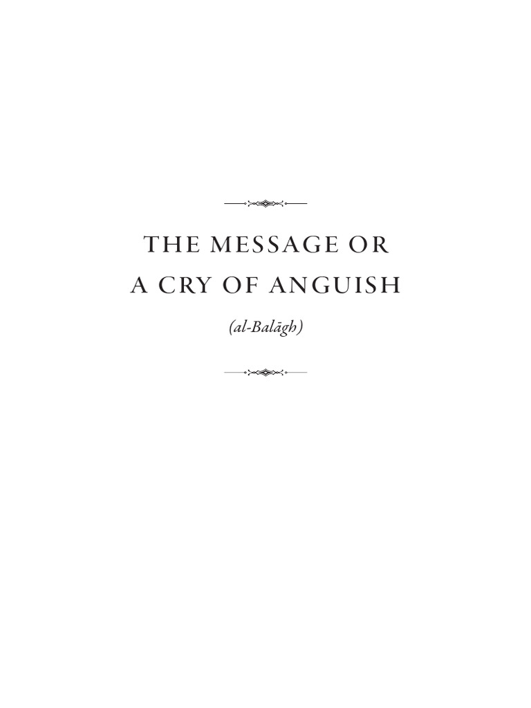 Message or Cry of Anguish | PDF | Abrahamic Religions