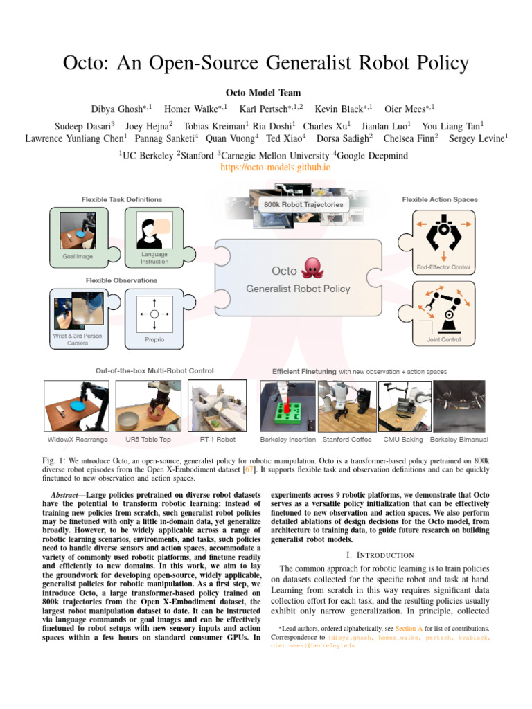Octo: An Open-Source Generalist Robot Policy | PDF