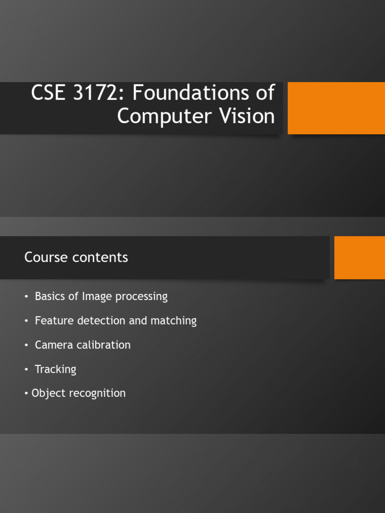 Lecture ZERO | PDF | Computer Vision | Image Processing