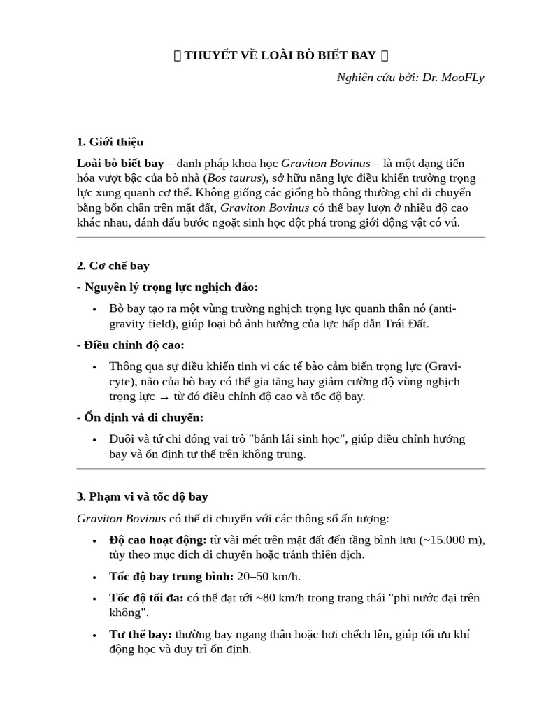 Thuyết Loài Bò Biết Bay | PDF