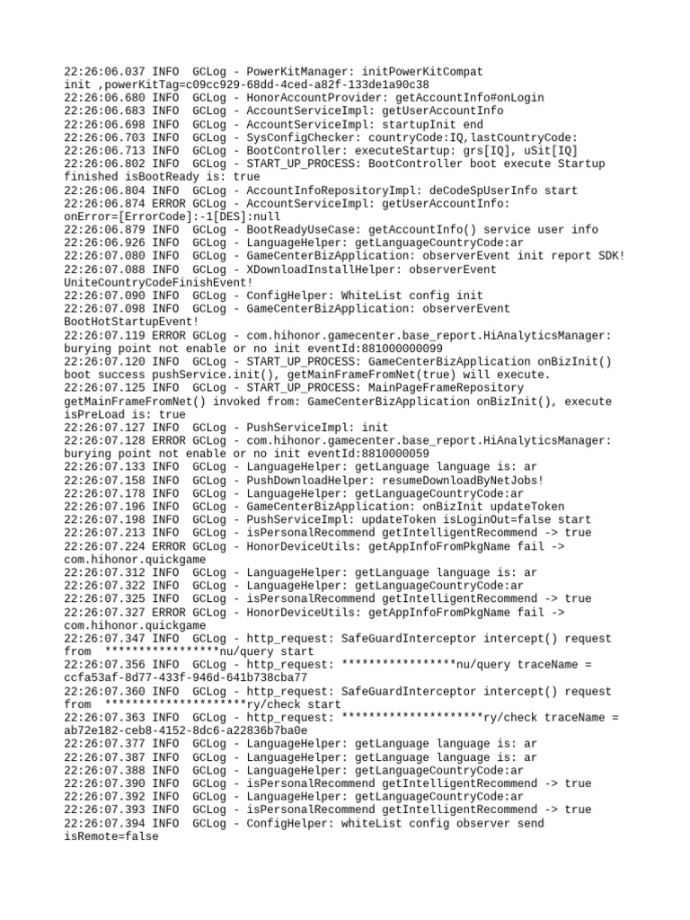 Game Center Startup Log Analysis | PDF | Software Engineering | World ...