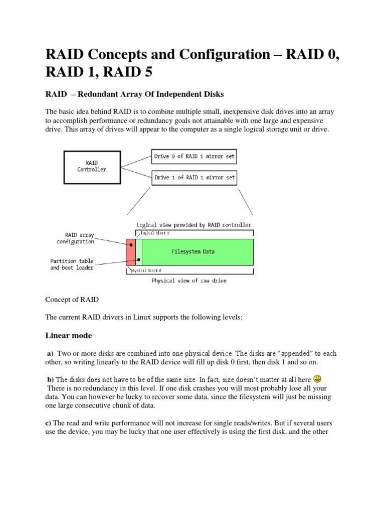 RAID Concepts and Configuration | PDF | Data | Computer Architecture