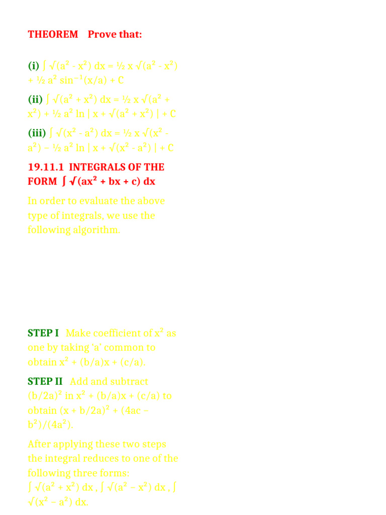 Integrals Theorem Updated | PDF