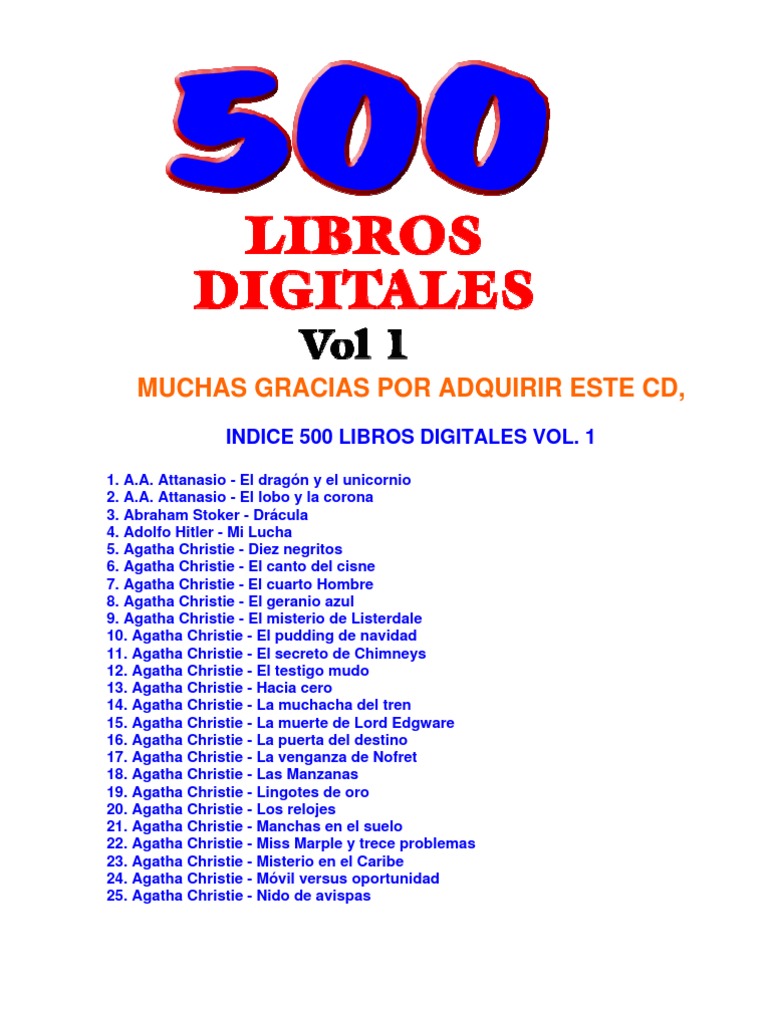 500 Libros de La Literatura Universal Vol 1 Indice | PDF | Agatha ...