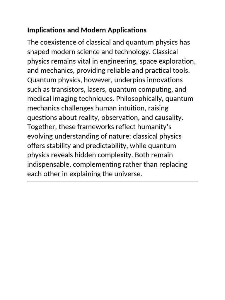 Implications and Modern Applications of Quantum Mechanics | PDF