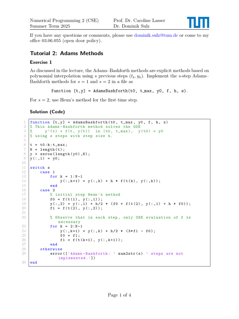 Sheet2 - Solutions Numerical Programming 2 | PDF | Equations ...