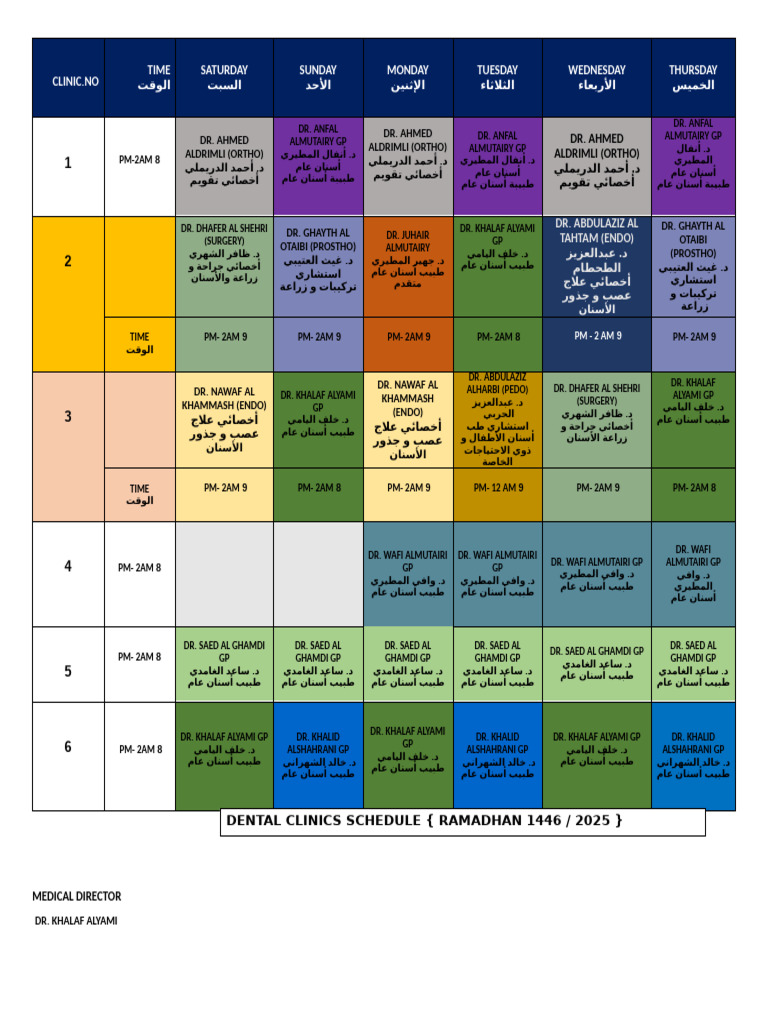 Dental Clinic Schedul | PDF