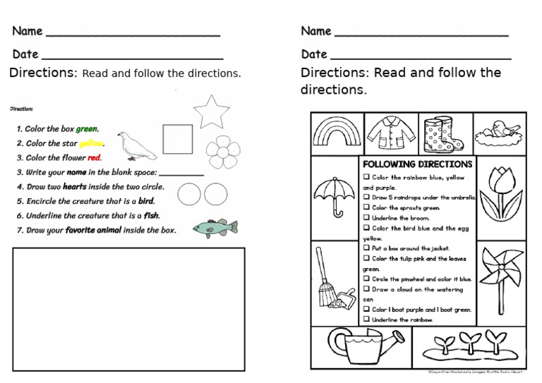 Read and Follow The Directions | PDF