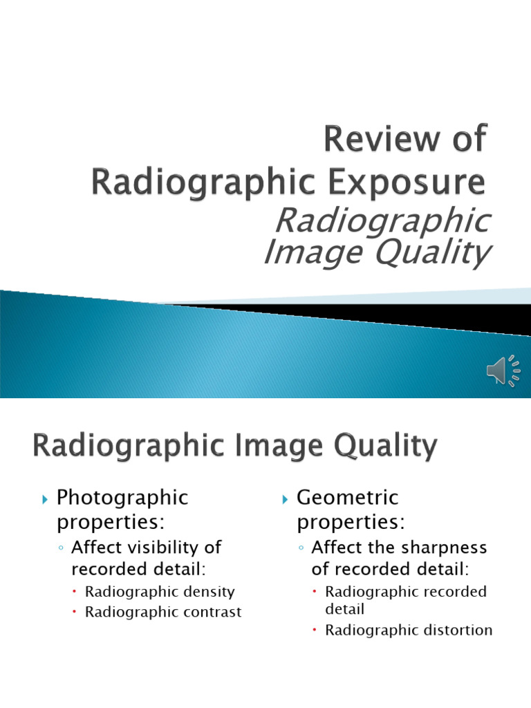 Radiographic Image Quality Factors | PDF | Radiography | X Ray