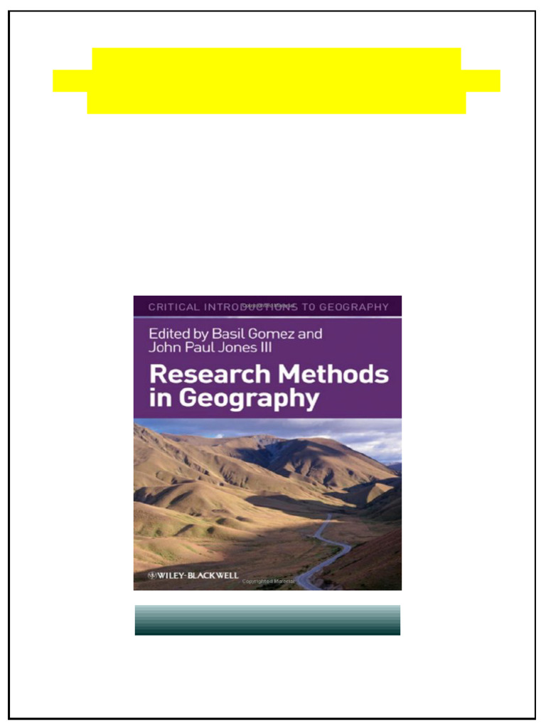 Research Methods in Geography A Critical Introduction Critical ...