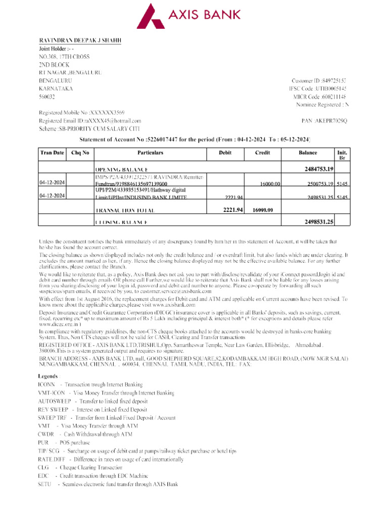 Bank Statement - Proof of Funds | PDF