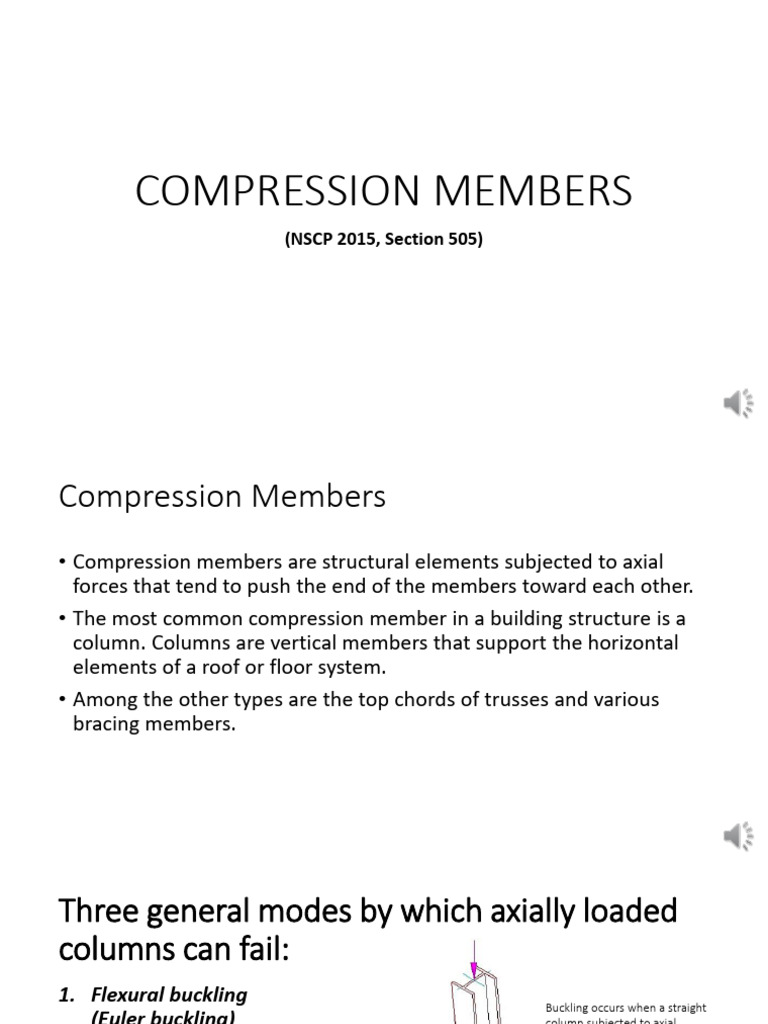 Introduction To Compression Members | PDF | Buckling | Column