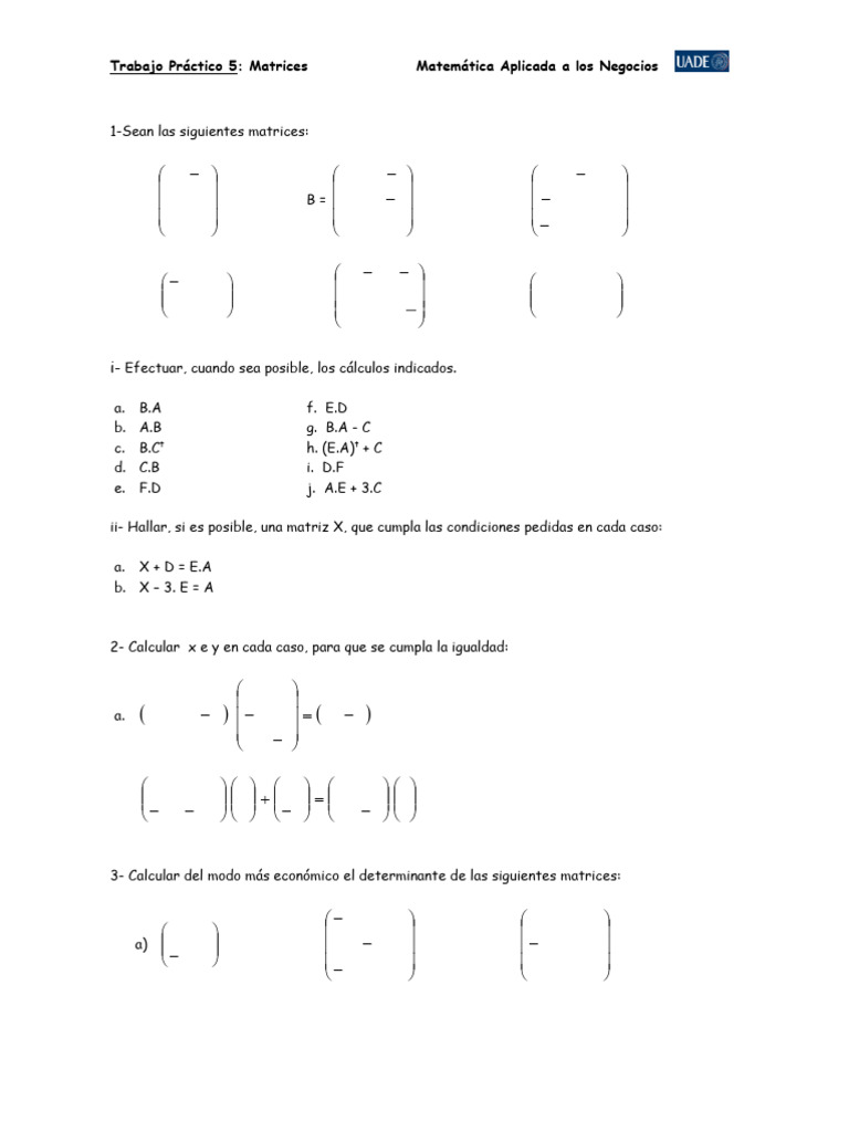 Man TP5 - 2024 | PDF | Matriz (Matemáticas) | Ecuaciones