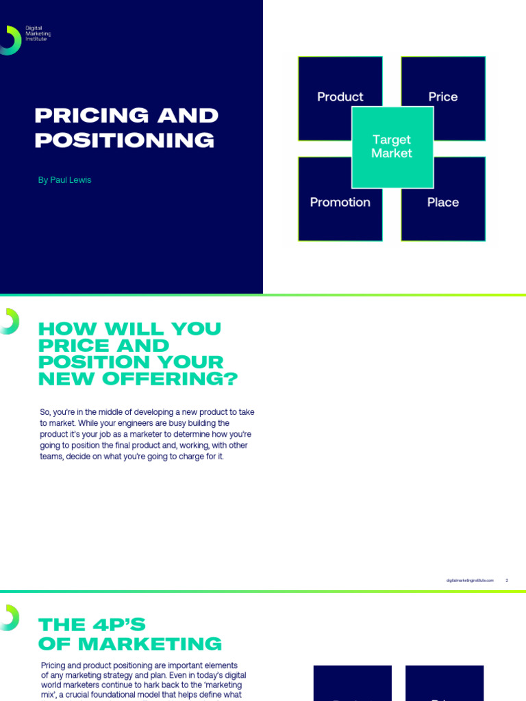 Pricing and Positioning Strategies | PDF | Pricing | Marketing
