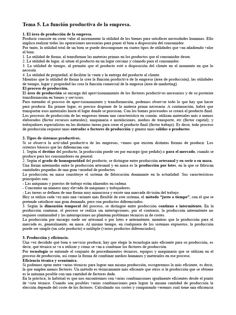 Tema 5. Esquema ECE | PDF | Business | Costo