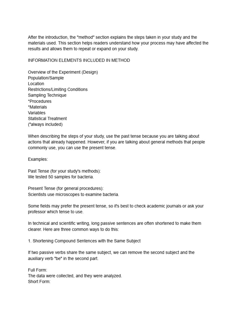 Essential Guide to Writing Method Sections | PDF