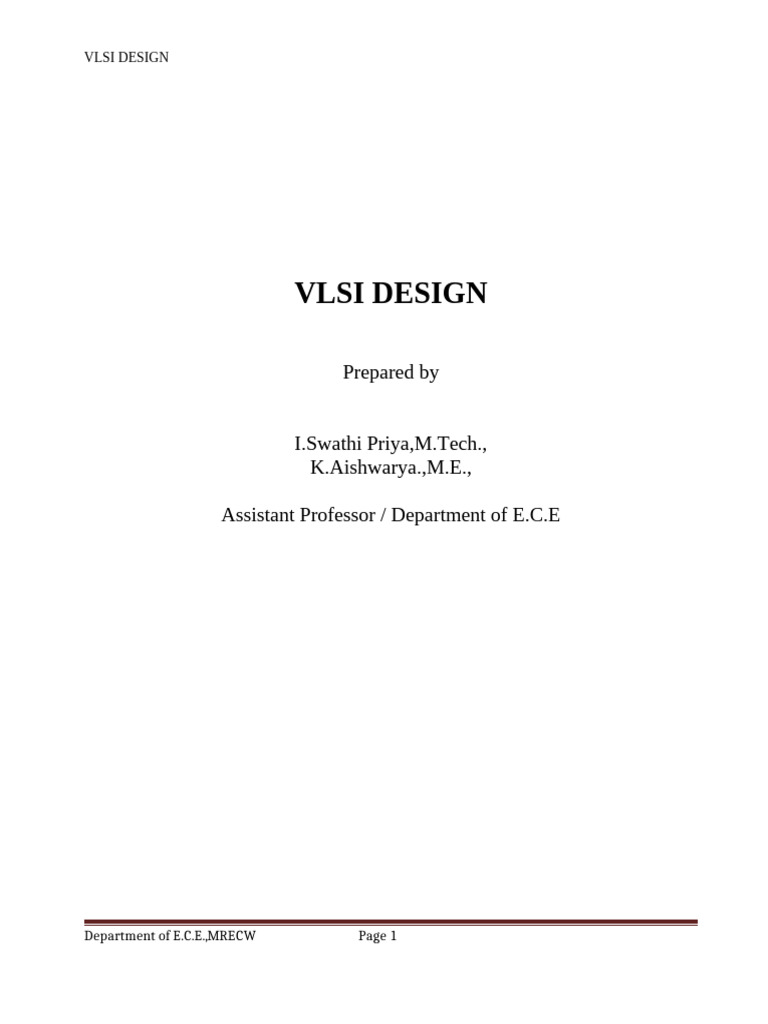 Vlsi Digital Notes | PDF | Field Effect Transistor | Mosfet