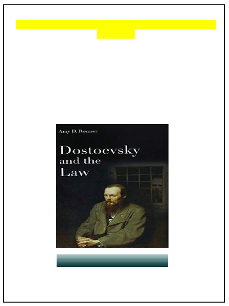 Dostoevsky and The Law 1st Edition Amy D. Ronner Kindle & PDF Formats | PDF