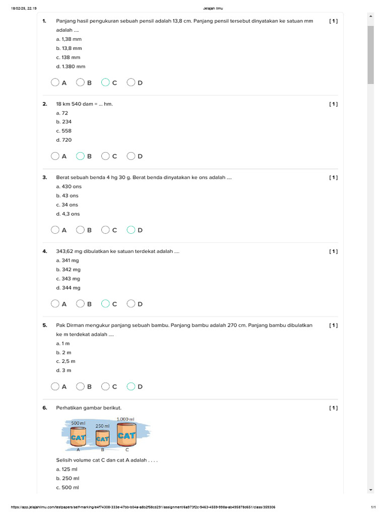 Soal Kuis Matematika | PDF