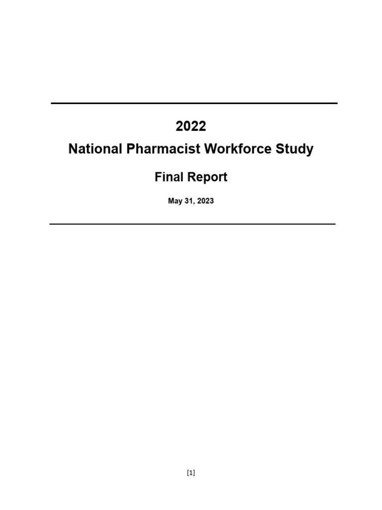 2022 Npws Final Report | PDF | Survey Methodology | Pharmacy