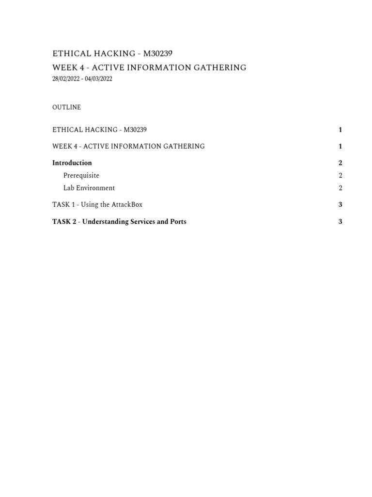 Active Information Gathering Techniques | PDF | Port (Computer ...