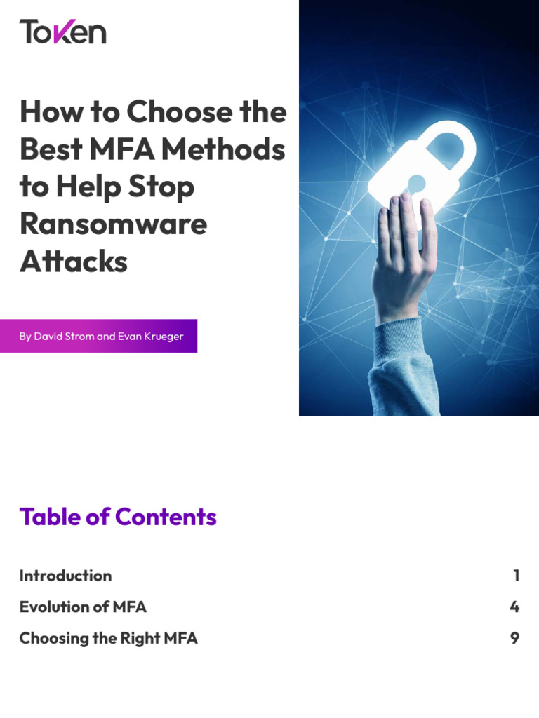 How To Choose The Best MFA - Token Ring - Ebook | PDF | Password | Security