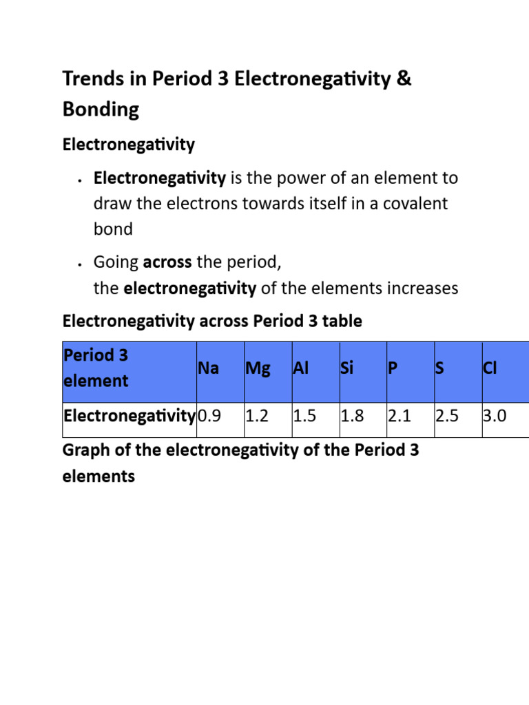 4) Electronegativity and Bonding | PDF | Chemical Bond | Covalent Bond
