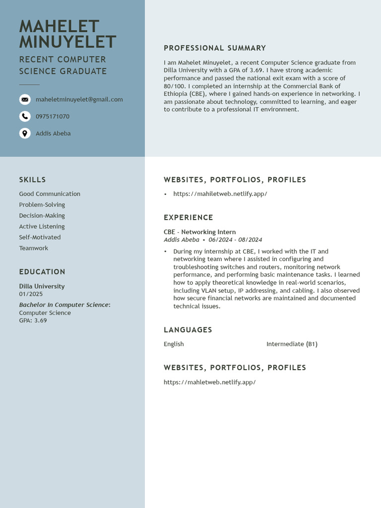 Mahelet_Minuyelet_Resume_8 (1) | PDF