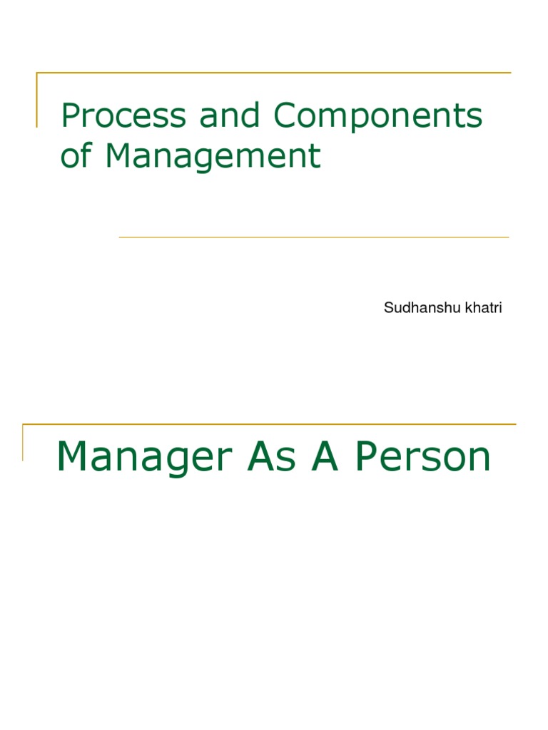 Components of Management | PDF | Strategic Management | Self Esteem