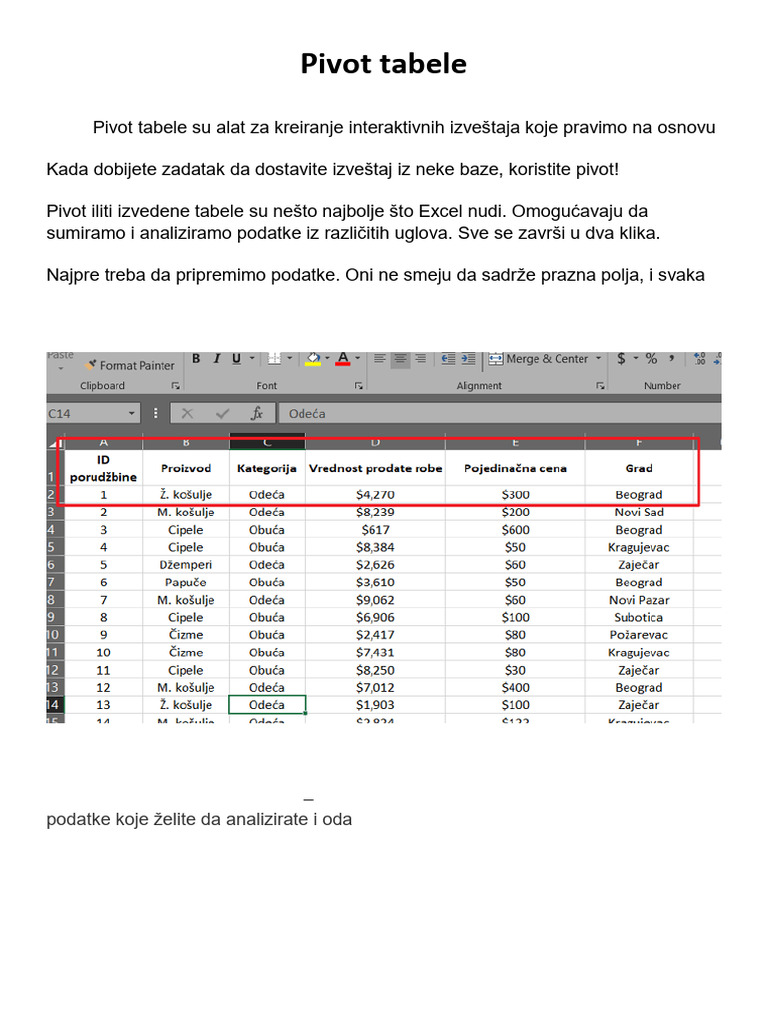 25 Pivot Tabele | PDF