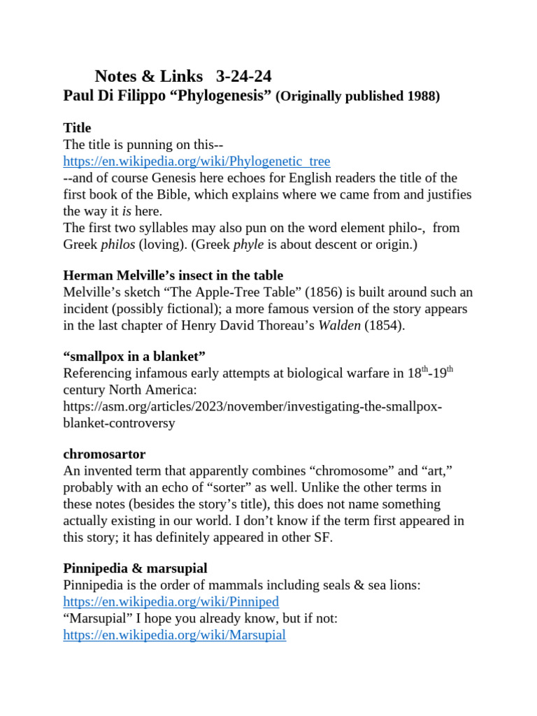 Phylogenesis Analysis and References | PDF | Biology