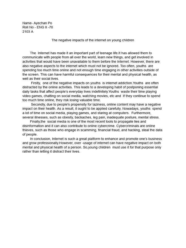 The Negative Impact of Internet | PDF
