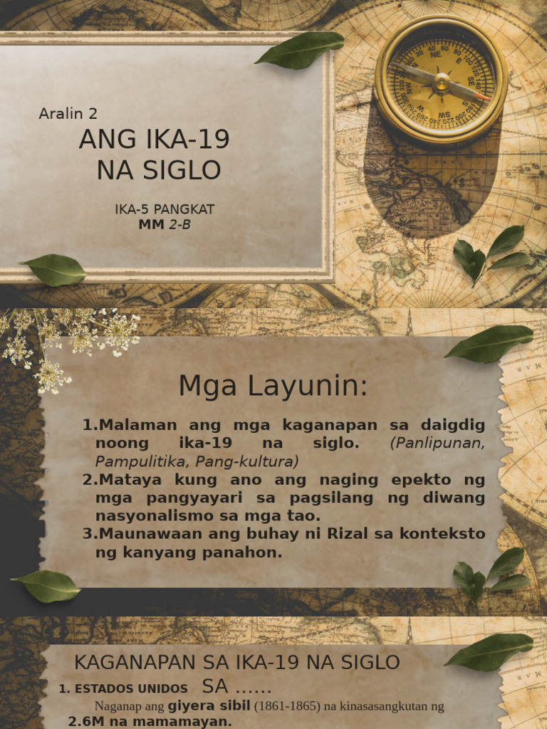 ARALIN 2 - Ang Ika-19 Na Siglo (Group 5) | PDF